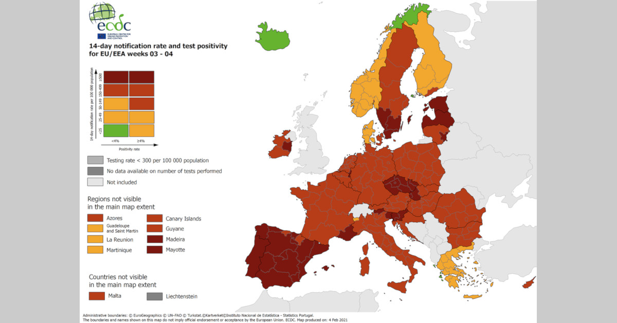 Η νέα επιδημιολογική εικόνα της Ελλάδας στους χάρτες του ECDC - Atlantea